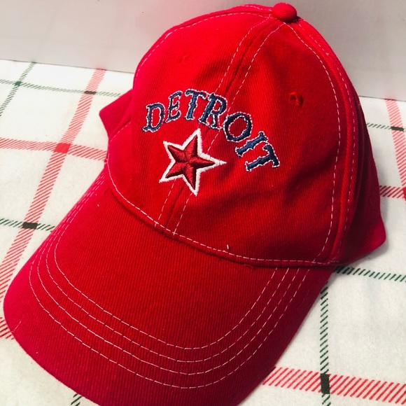 None | Accessories | Euc Detroit Mi Red Cap Comerica Bank Hookloop ...